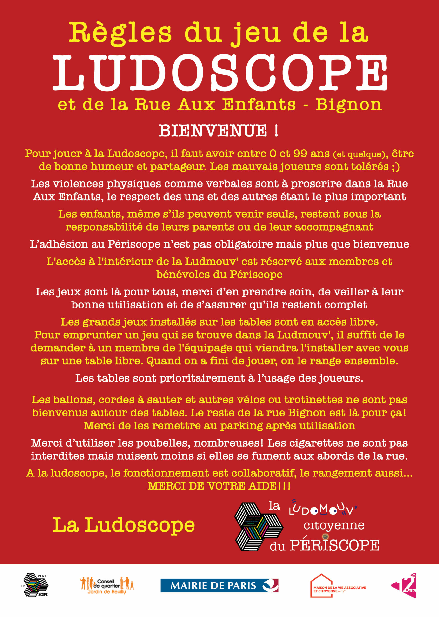 RÈGLES DU JEU – LE PÉRISCOPE – Paris XII°